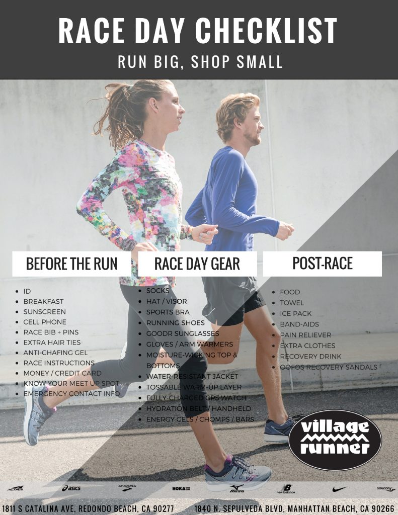 We made a list so you can check it twice! Race Day Checklist